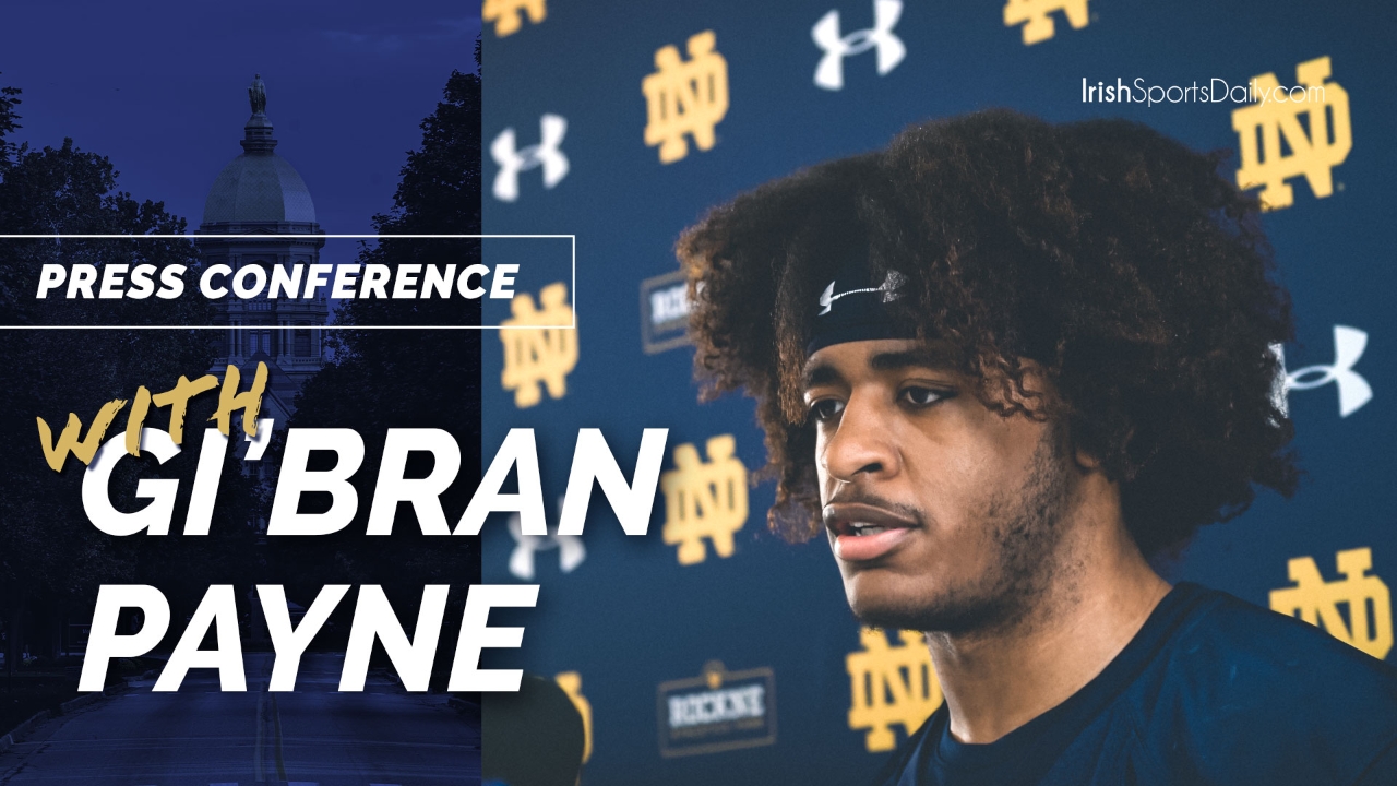 Video | Notre Dame RB Gi'Bran Payne Post-Practice | Irish Sports Daily