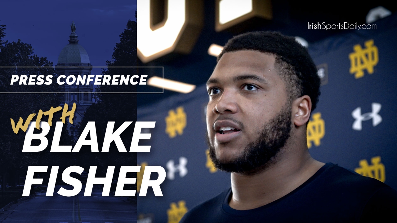 Video | Notre Dame OL Blake Fisher Post-Practice 4.14 | Irish Sports Daily