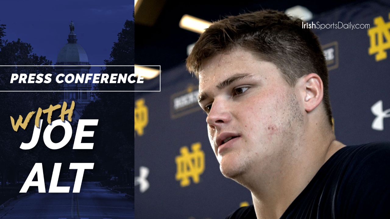 Video | Notre Dame OL Joe Alt Post-Practice 4.14 | Irish Sports Daily