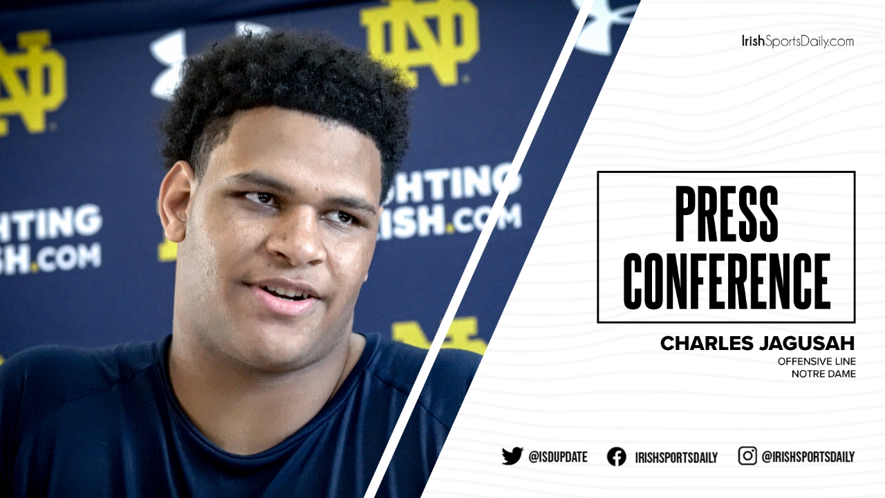 Video | Notre Dame OL Charles Jagusah on Fall Camp, Joe Rudolph ...