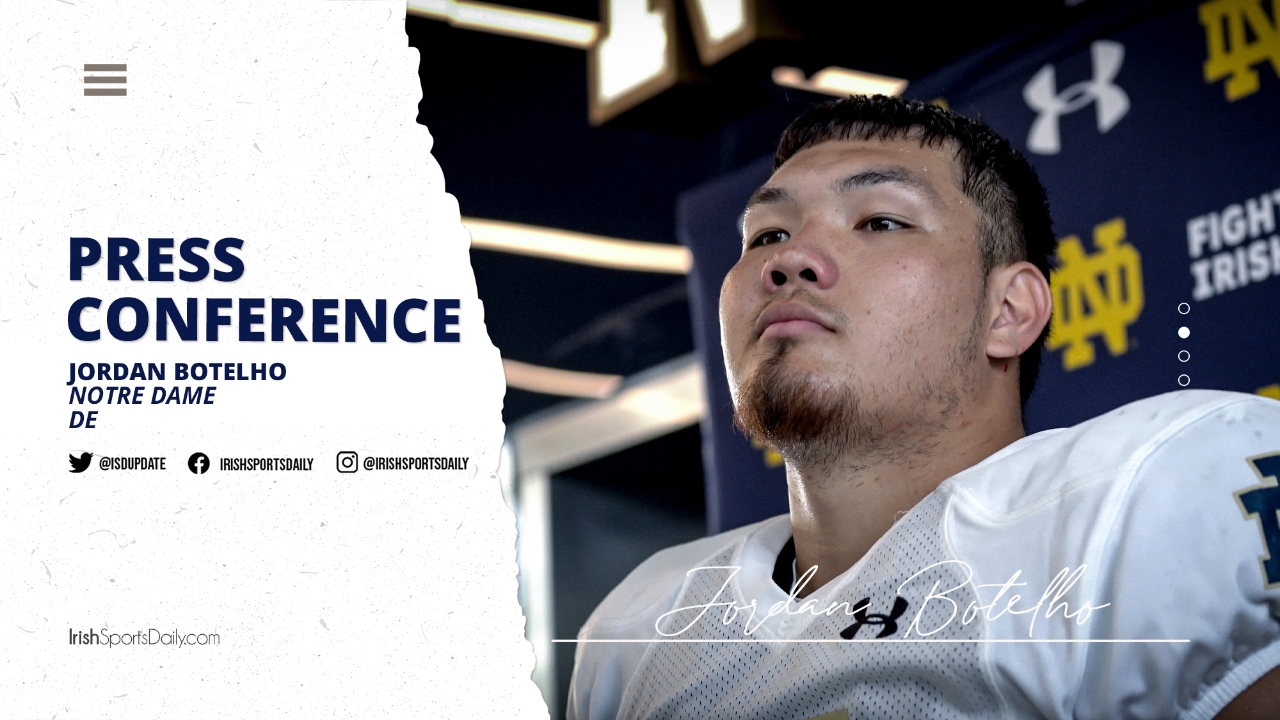 Video | Jordan Botelho on Larger Role in Notre Dame Defense, Pass Rush ...