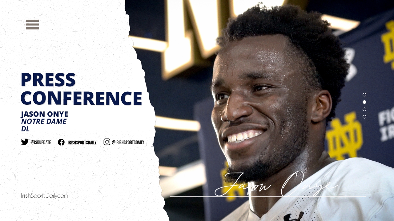 Video | Notre Dame DL Jason Onye on Growth, Pass Rush & Freshmen ...