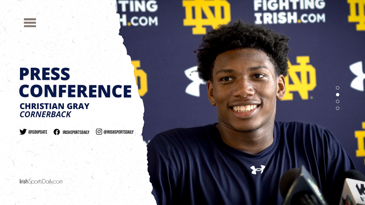Video | Notre Dame CB Christian Gray: 'I got a lot stronger than I ...