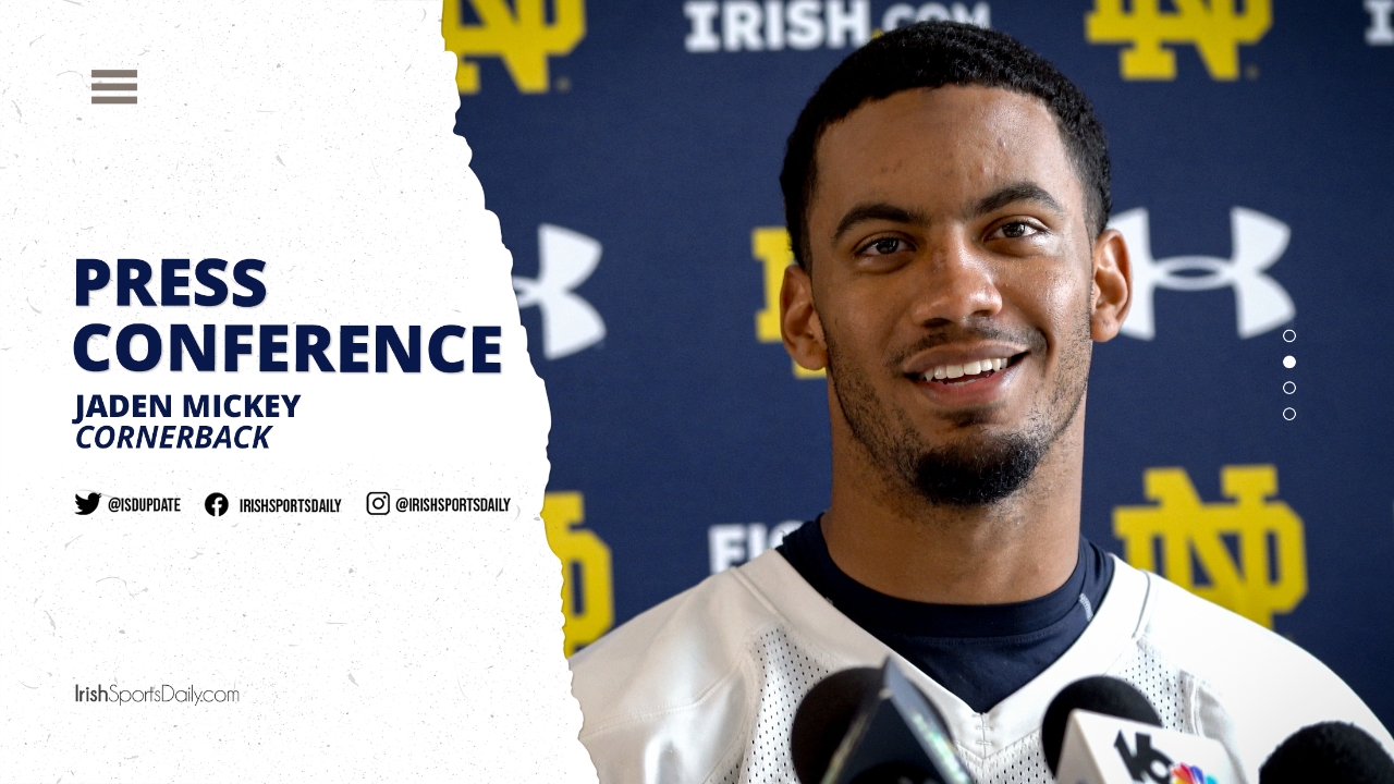 Video | CB Jaden Mickey on Culture in Notre Dame CB Room, Growth in ...