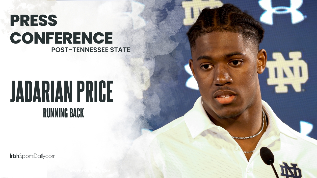 Video | RB Jadarian Price on Touchdowns, Steve Angeli and Notre Dame ...