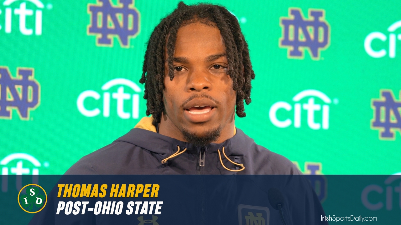 Video | Notre Dame DB Thomas Harper Post-Ohio State | Irish Sports Daily