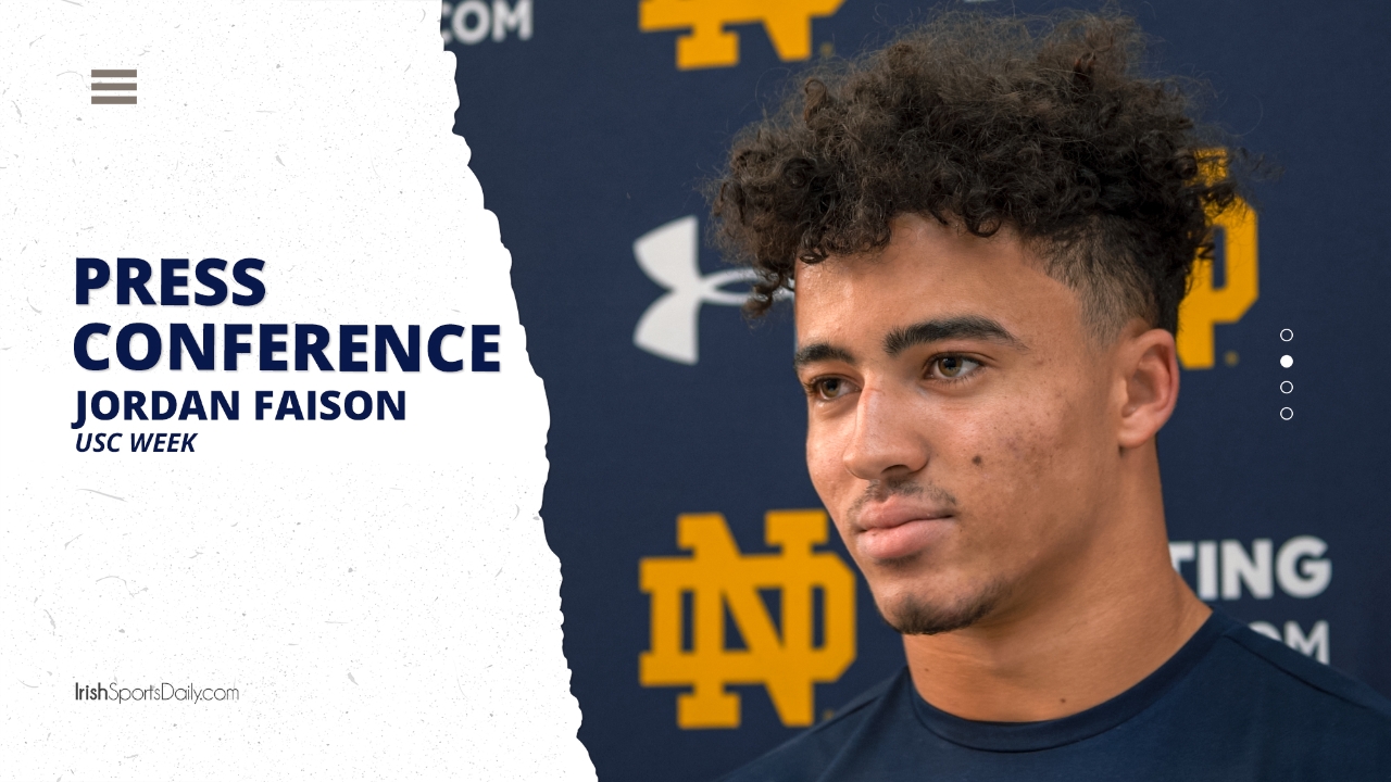 Video | Notre Dame WR Jordan Faison on Big Game, Family Moment, Scholarship & Development ...