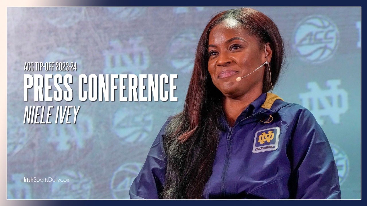 Video | Notre Dame WBB HC Niele Ivey at ACC Tipoff 2023-24 | Irish Sports Daily