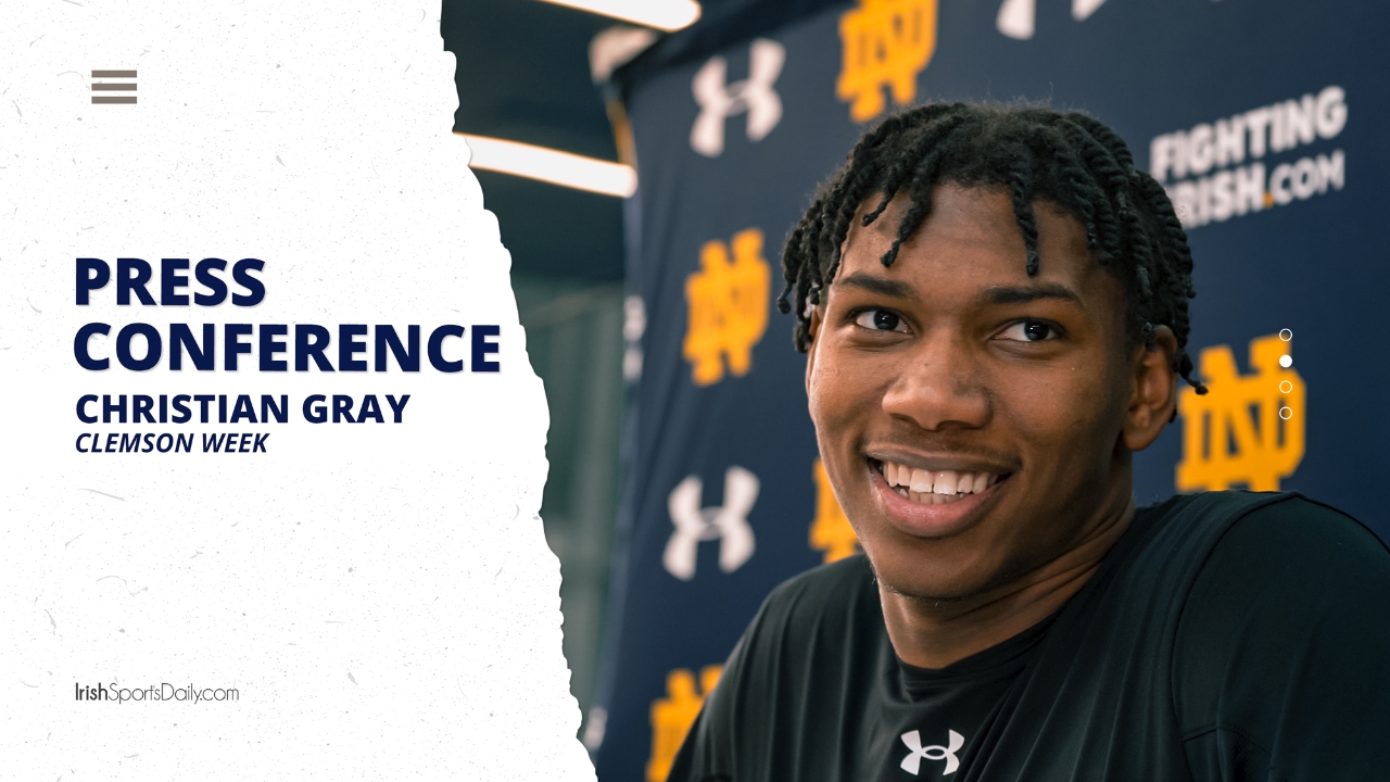 Video | CB Christian Gray on First INT, Notre Dame Competition ...