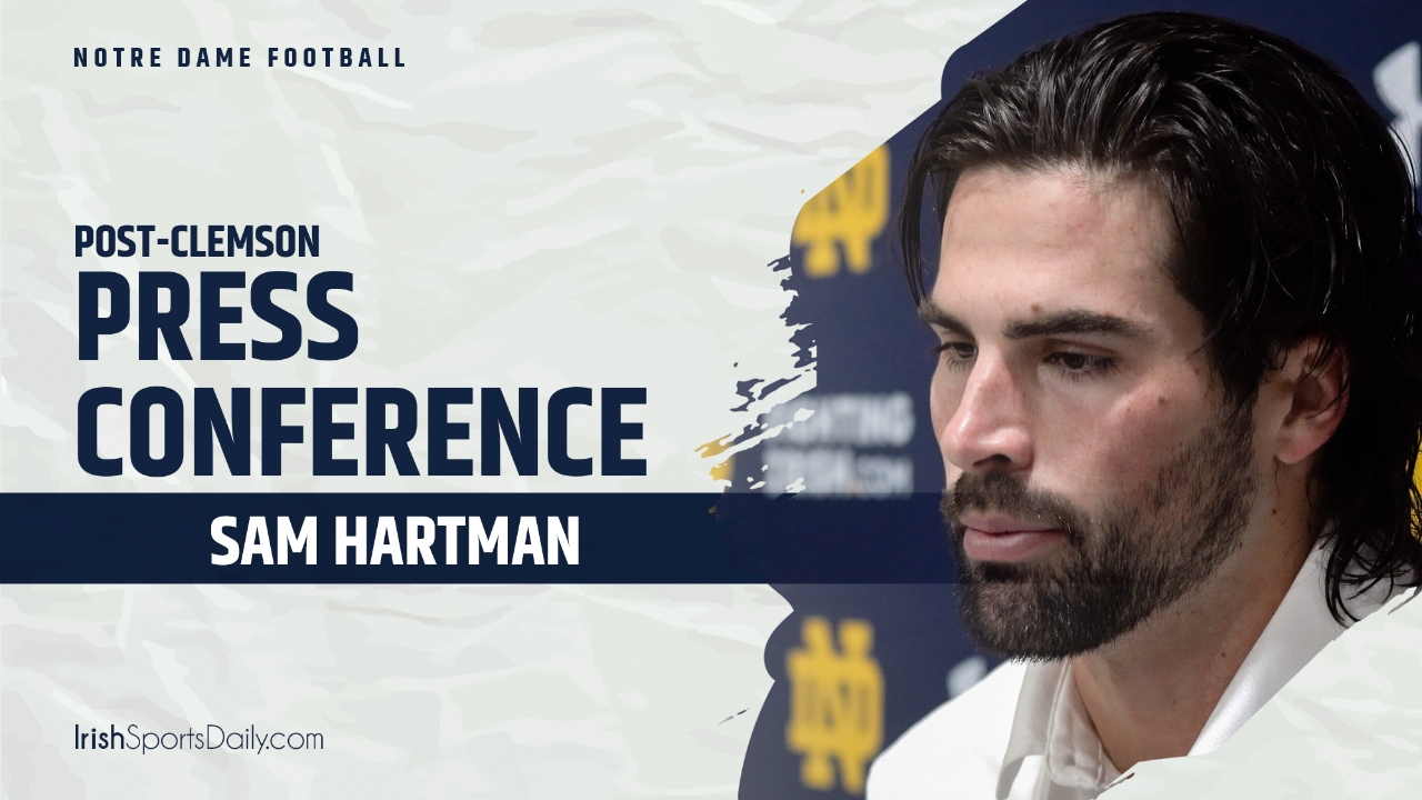 Video | Notre Dame QB Sam Hartman Post-Clemson | Irish Sports Daily