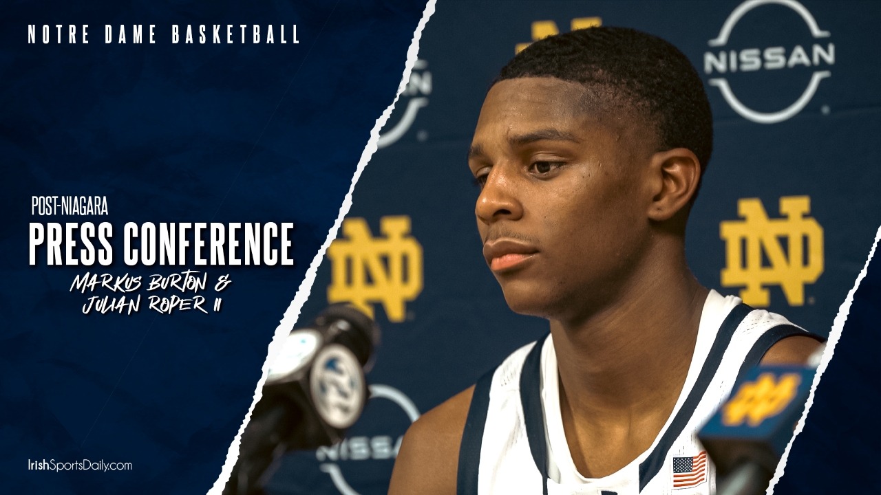 Video | Notre Dame Guards Markus Burton & Julian Roper II Post-Niagara ...