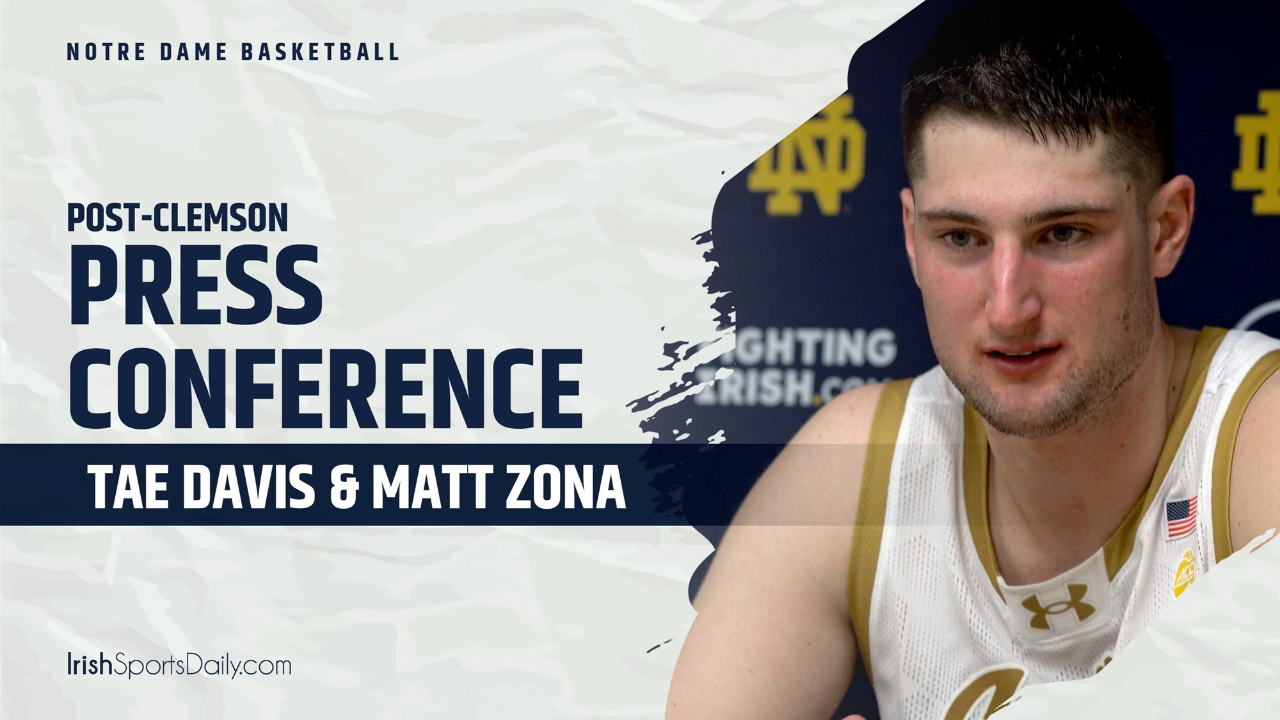 Video | Tae Davis and Matt Zona Post-Clemson | Irish Sports Daily