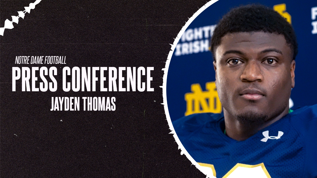 Video | Notre Dame WR Jayden Thomas on Health, Mike Denbrock’s Offense, QB Impressions | Irish ...