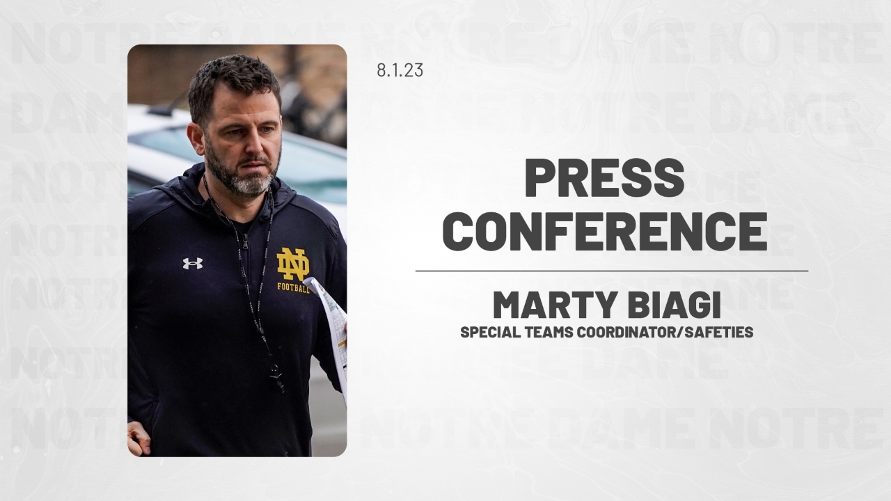 Video | Notre Dame Assistant Coach Marty Biagi Post-Practice 8.1 ...
