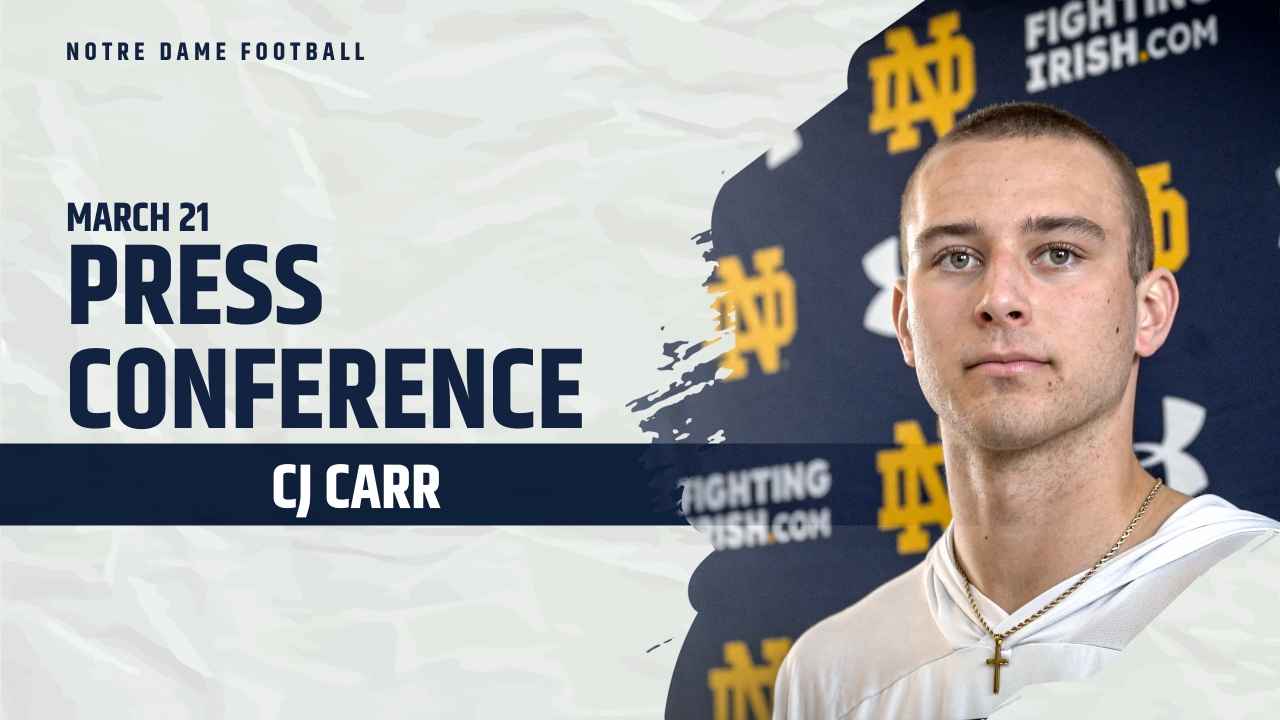 Video | Notre Dame QB CJ Carr Post-Practice 3.21 | Irish Sports Daily