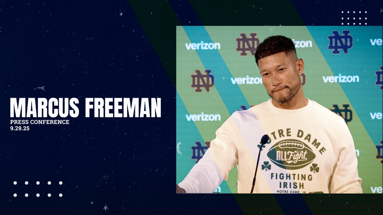 Video | Notre Dame HC Marcus Freeman on Defense Playing Faster and Fake ...